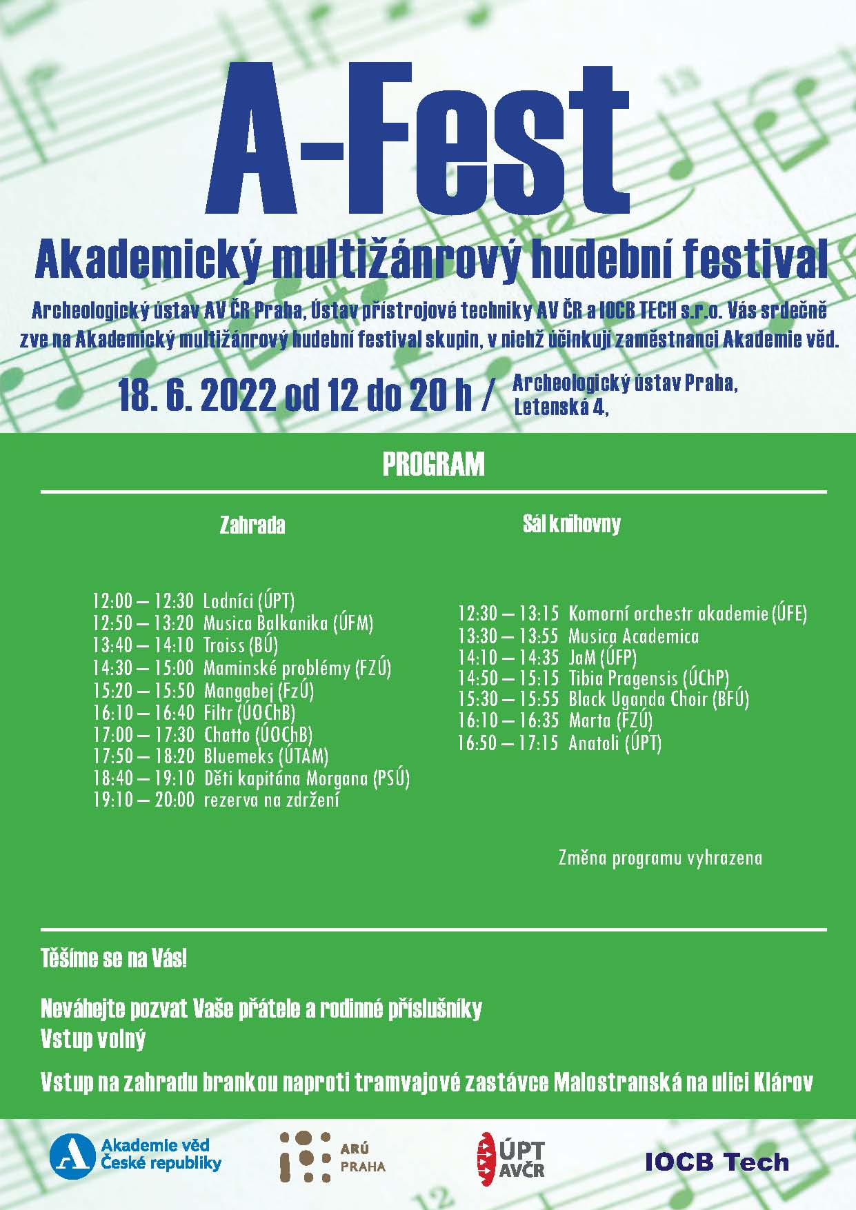 A-Fest Akademický multižánrový hudební festival - ARUP